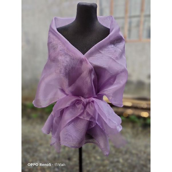 filipiniana wrap around plain panuelo Lilac | Shopee Philippines