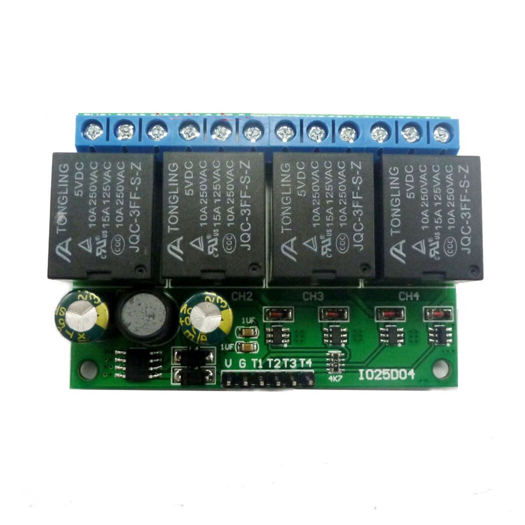 DC 6V 9V 12V 24V 4CH Flip-Flop Latch Relay Board Bistable Self-locking ...