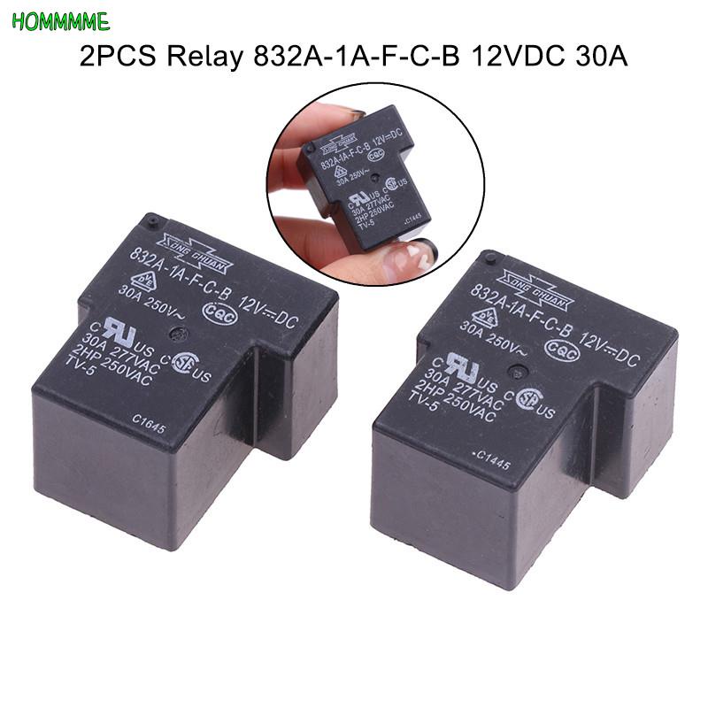 2PCS 12V Relay 832A-1A-F-C-B 12VDC 30A 4Pins Electromagnetic Relay Home ...