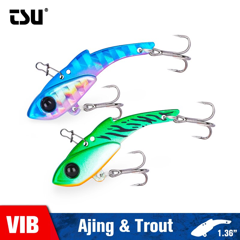 TSURINOYA 34.5mm 3.5g Metal VIB Ajing Trout Hard Bait PIED FALCONET Trout Saltwater Winter ...