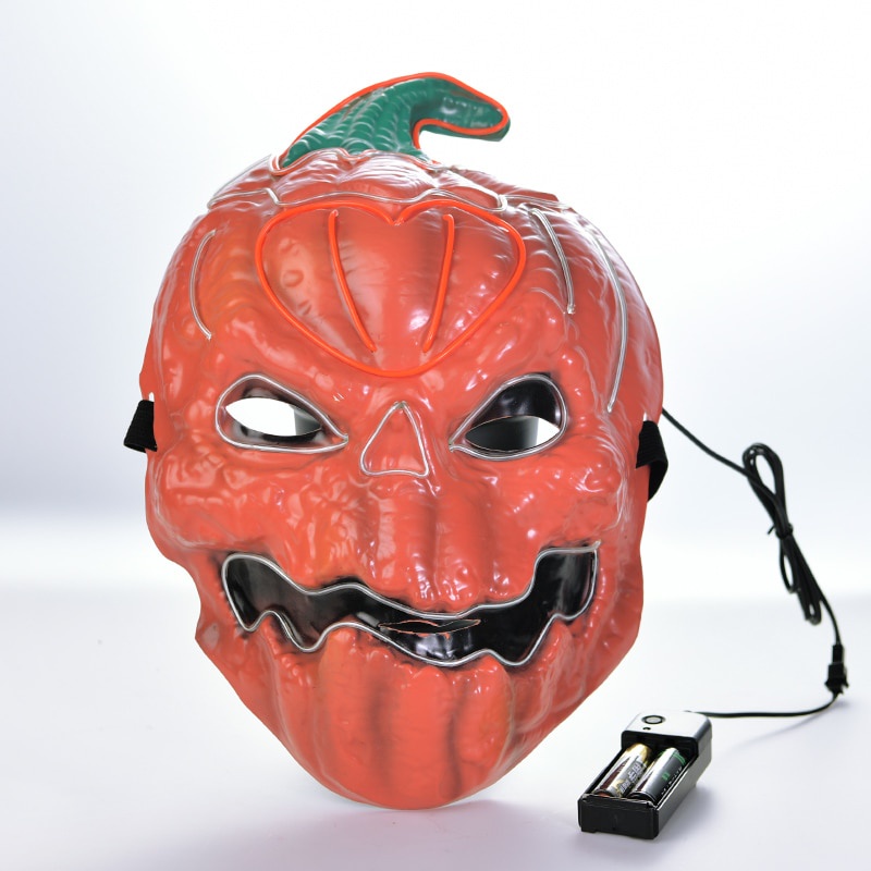 Led Glow Pumpkin Ghost Face Full Face Mask Glow Halloween Horror Scream ...
