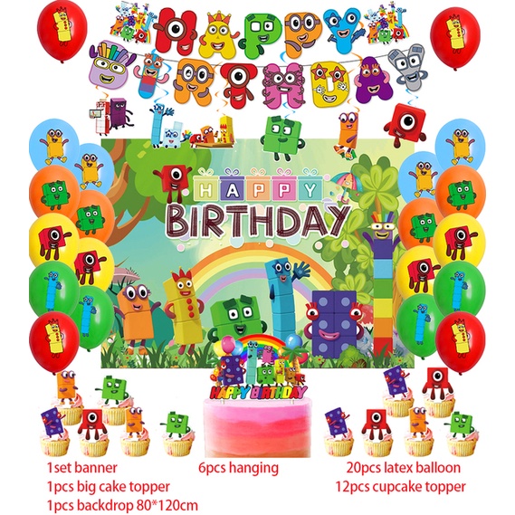 The Numberblocks Birthday Party Decoration Numberblocks Balloon Banner ...