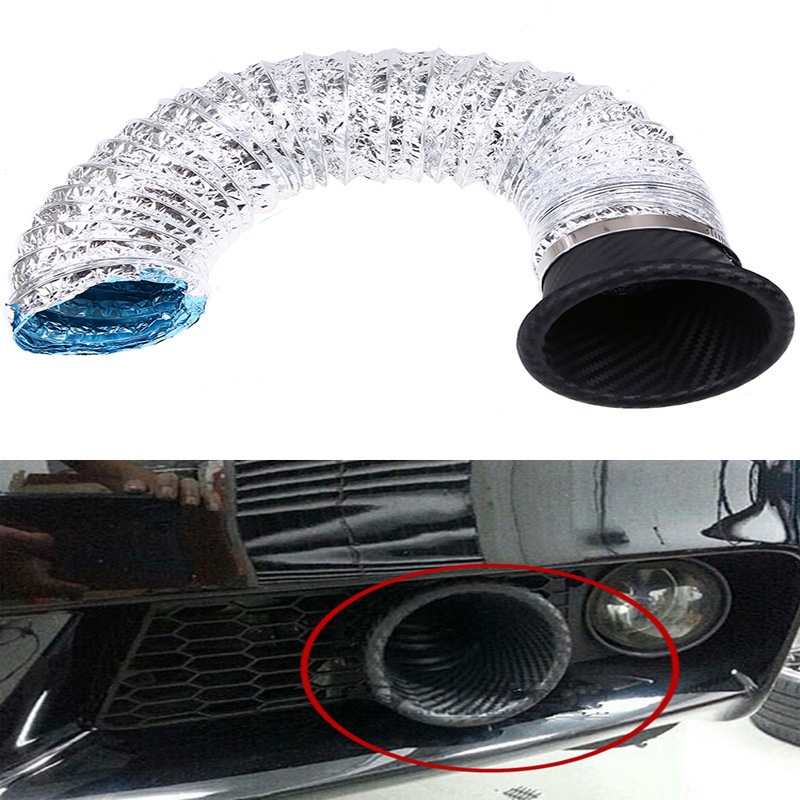 MTDF Car Universal Intake Trumpet Front Bumper Carbon Fiber Pattern ...