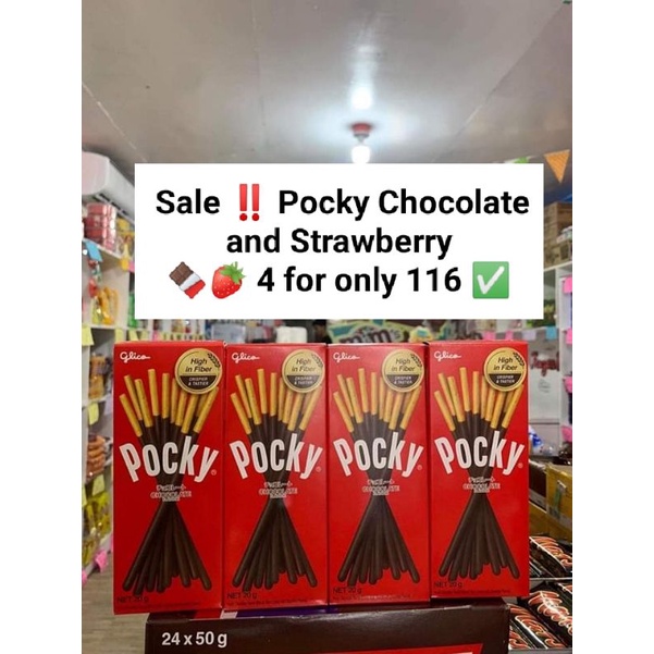Sale ‼️Pocky Chocolate and Strawberry Biscuit Sticks 20gx4packs ...