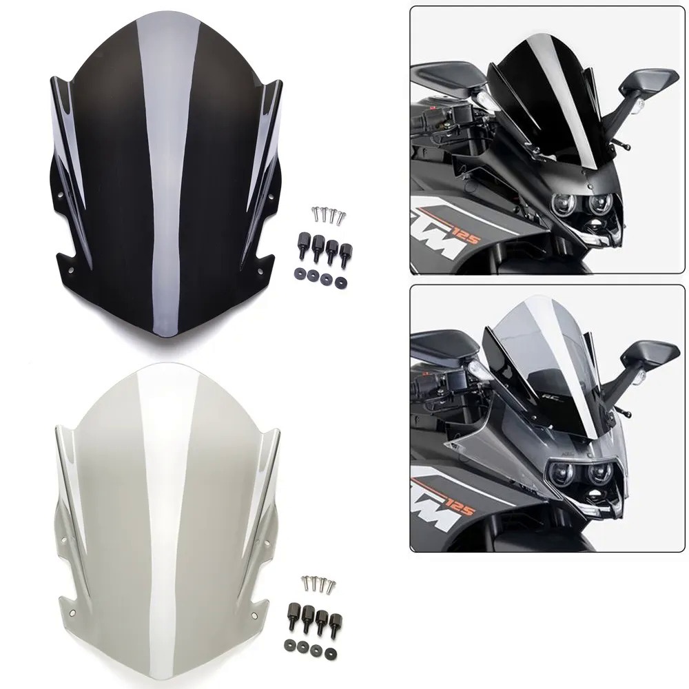 RC 125 200 390 Windscreen Windshield With Bracket for KTM RC200 RC390 ...