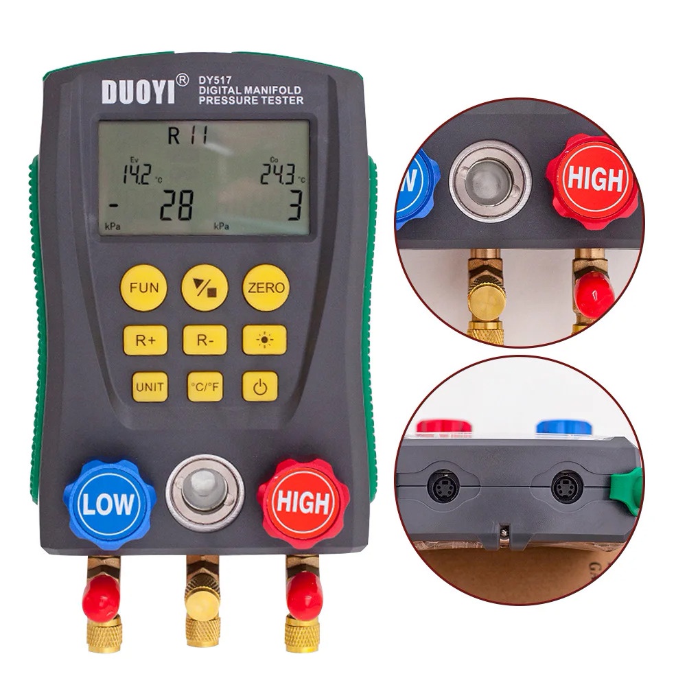Pressure Gauge Digital Vacuum Pressure Manifold Tester Meter ...