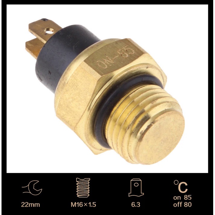 Motorcycle Engine Coolant Radiator Fan Thermo Sensor Switch Motor Bike ...