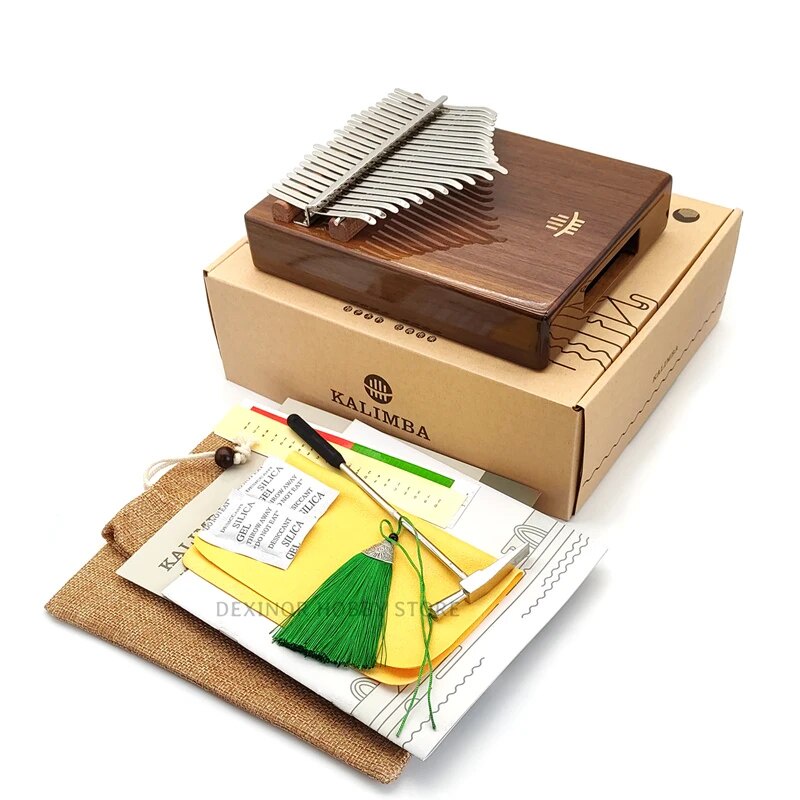 Original Hluru Kalimba 21 Key Walnut Musical Instrument Brown Mbira ...