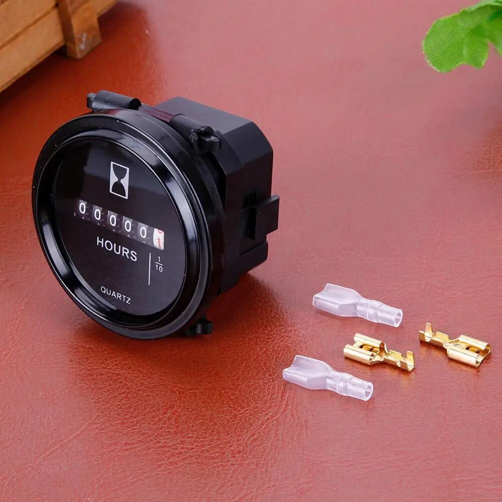 ☑Quartz Timer Hourmeter 6V-80V Digital Hour Meter High Precision Hour Counter Gauge Waterproof f ...