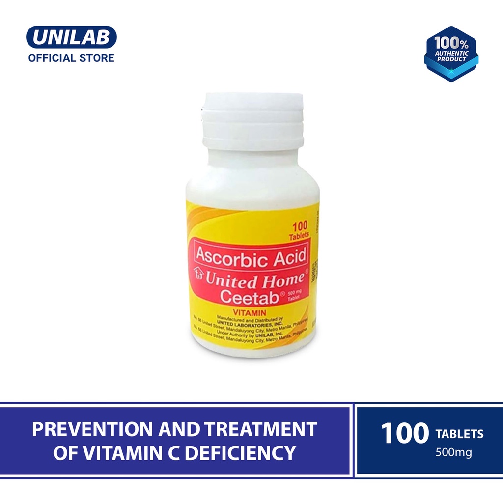United Home Ceetab (Ascorbic Acid) (For Immunity) 100S | Shopee Philippines