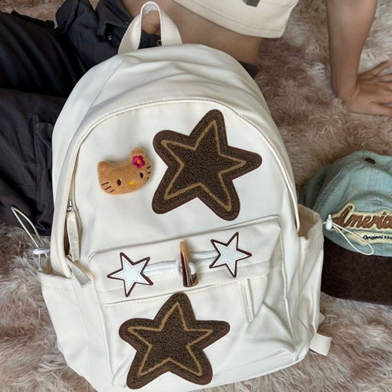 kitty brown star backpack Y2K autumn and winter Harajuku hot girl trend ...