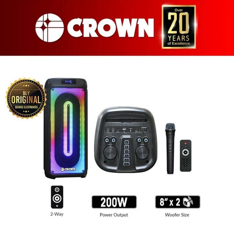 Crown PD-882 Portable Dancing Light Baffle Boombox | Shopee Philippines