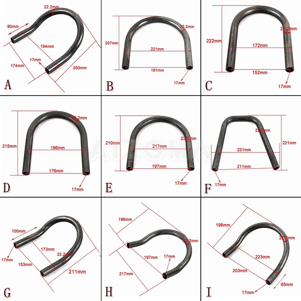 Steel Cafe Racer 7/8'' Tube Rear Seat Frame Hoop Brat Style Loop ...