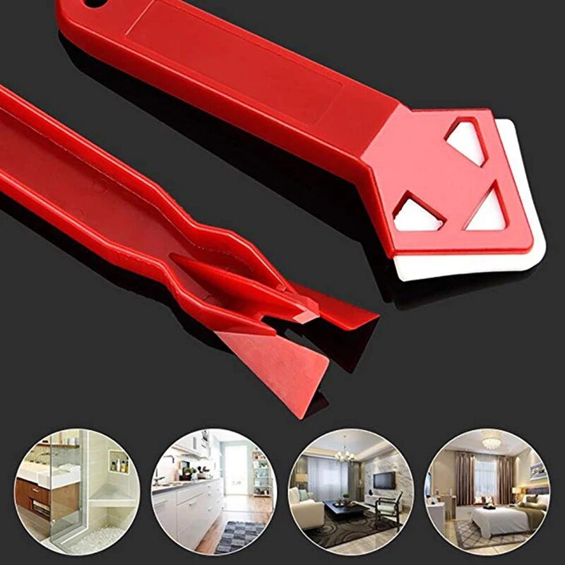 ♞1PC Silicone Scraper Caulk Tools Grout Scraper Kit Rubber Shovel Floor ...