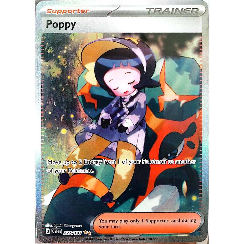 Pokemon TCG Poppy 227/197 Obsidian Flames Double Rare Full Art Special ...