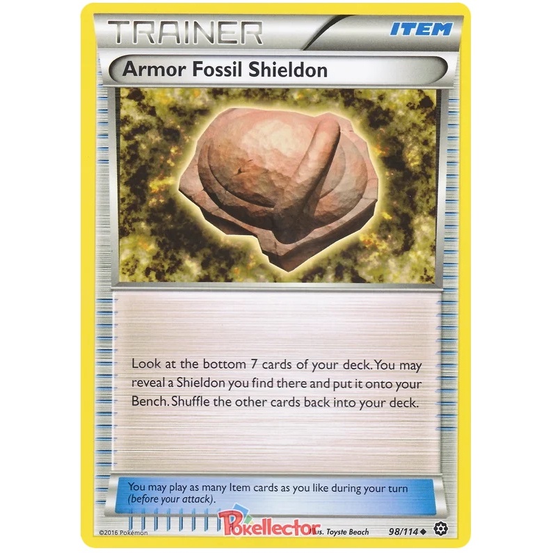 Pokemon TCG Armor Fossil Shieldon 98/114 Steam Seige Uncommon Trainer ...