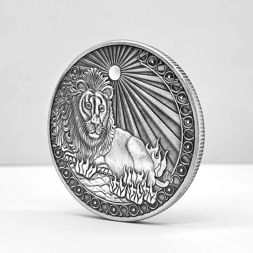 【2021 Constellations Zodiac Leo Antique Silver Coin Maya Sun God ...
