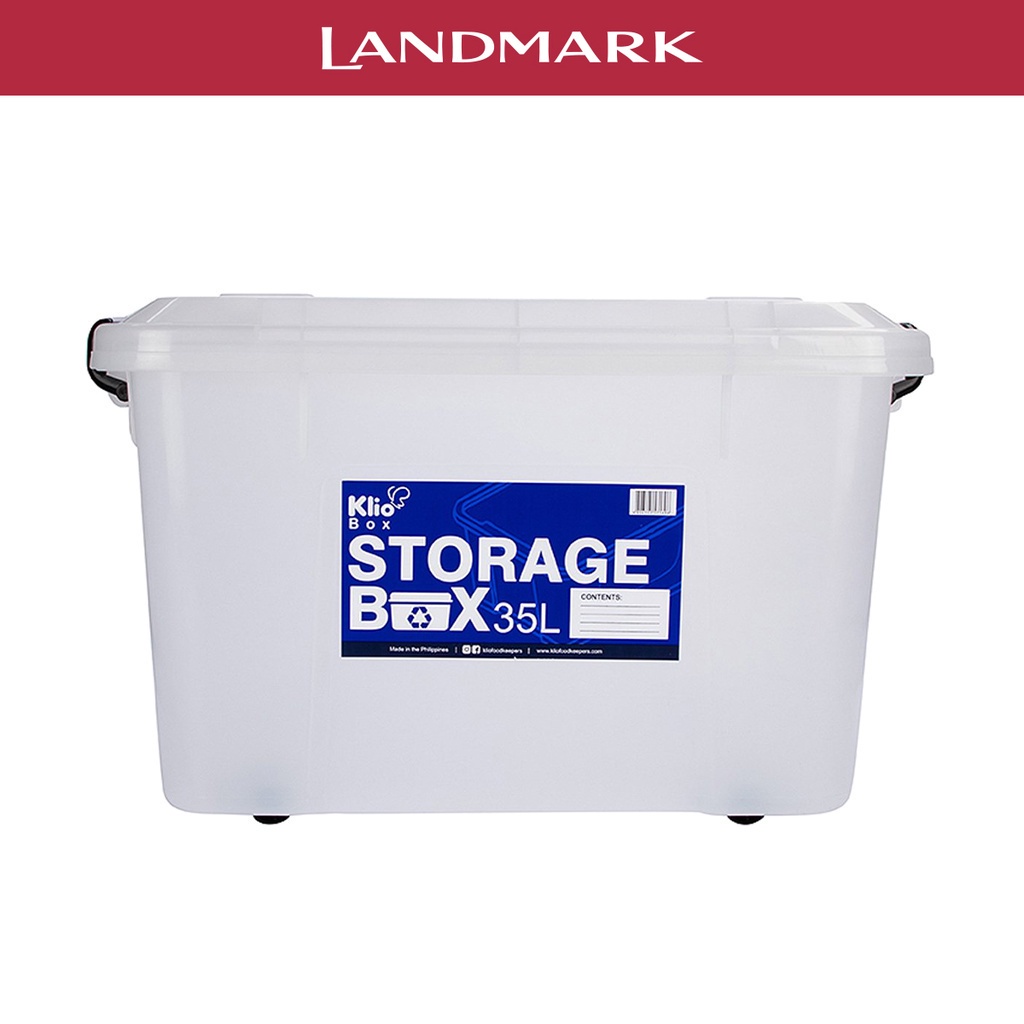 Landmark Klio Storage Box 35 L with Wheels Clear | Shopee Philippines