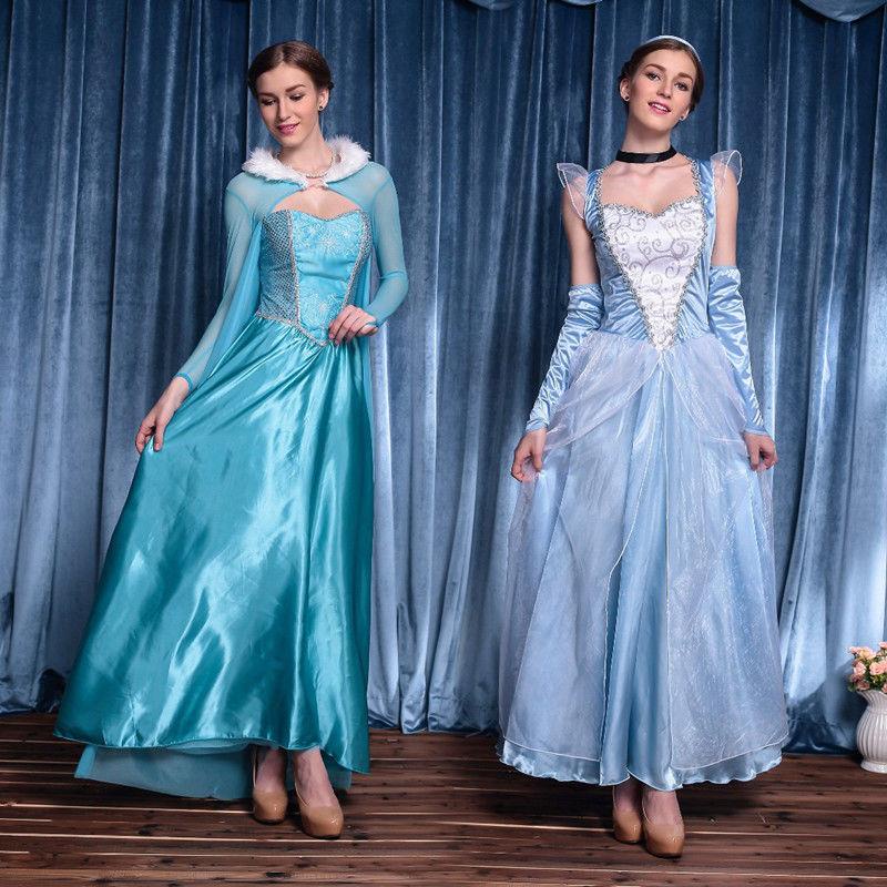 Halloween Frozen Christmas Costume Adult Anna Disney Cinderella Elsa ...