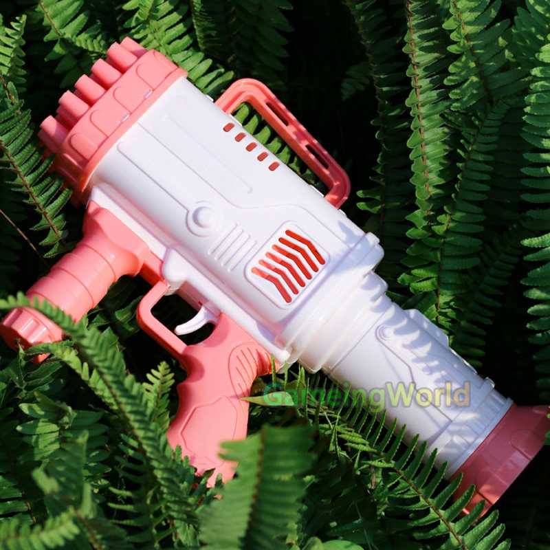 32 Holes Electric Rocket Bubble Machine Toy for Kids Outdoor Gatling ...