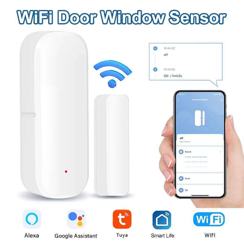 ☑Smart Door Sensor App Control Independent Magnetic Work With Home ...