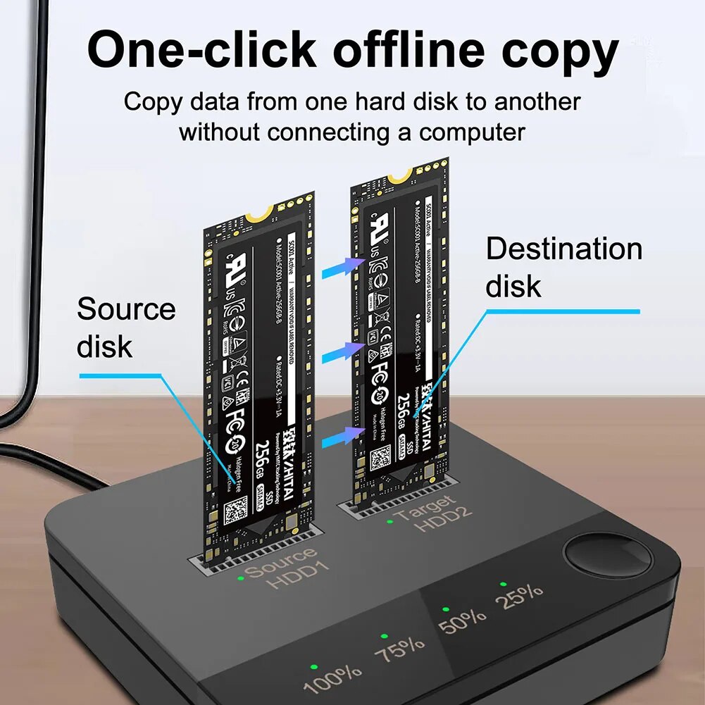 ~SSD Enclosure External Hard Disk Docking Station with Offline Clone ...