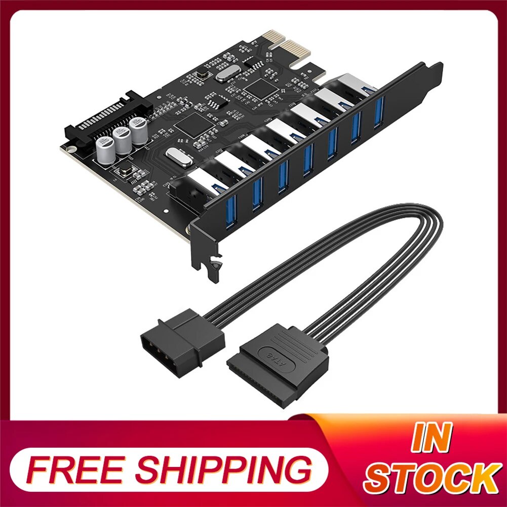 ๑ORICO USB 7 Port PCIE Card 15Pin SATA Power Connector Motherboard PCIE ...