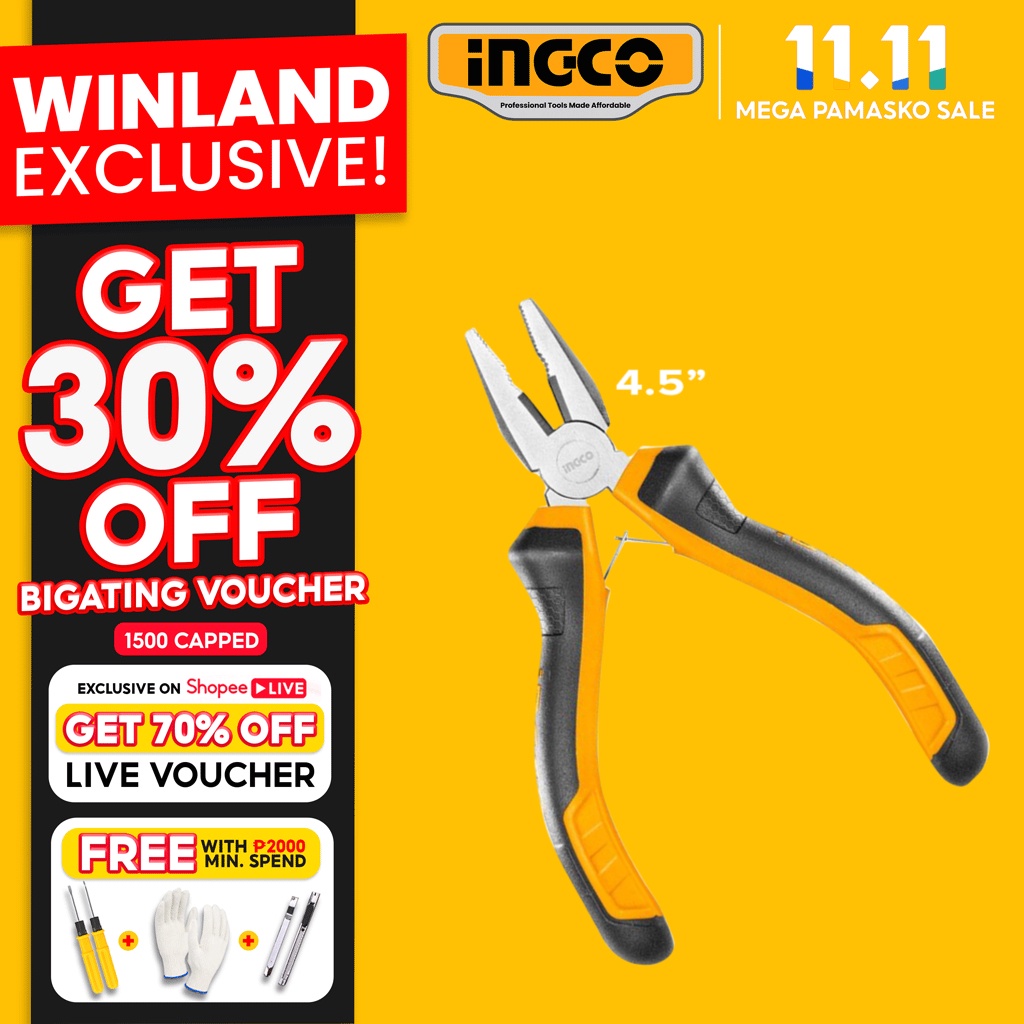 INGCO by Winland Tools 4.5"/115mm Polish and Anti-Rust Plier Oil Mini ...