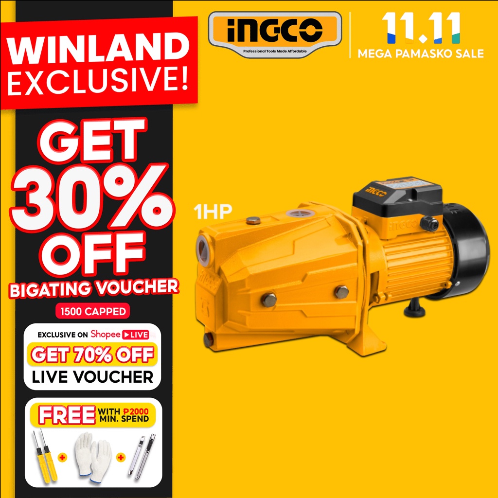 INGCO by Winland Water Pump | Jet Pump 750W 1HP JP07508-5 ING-PT ...