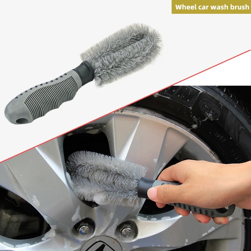 유Car Wash Tire Brush Car Tire Brush Wheel Hub Car Wash Brush Clean Auto ...