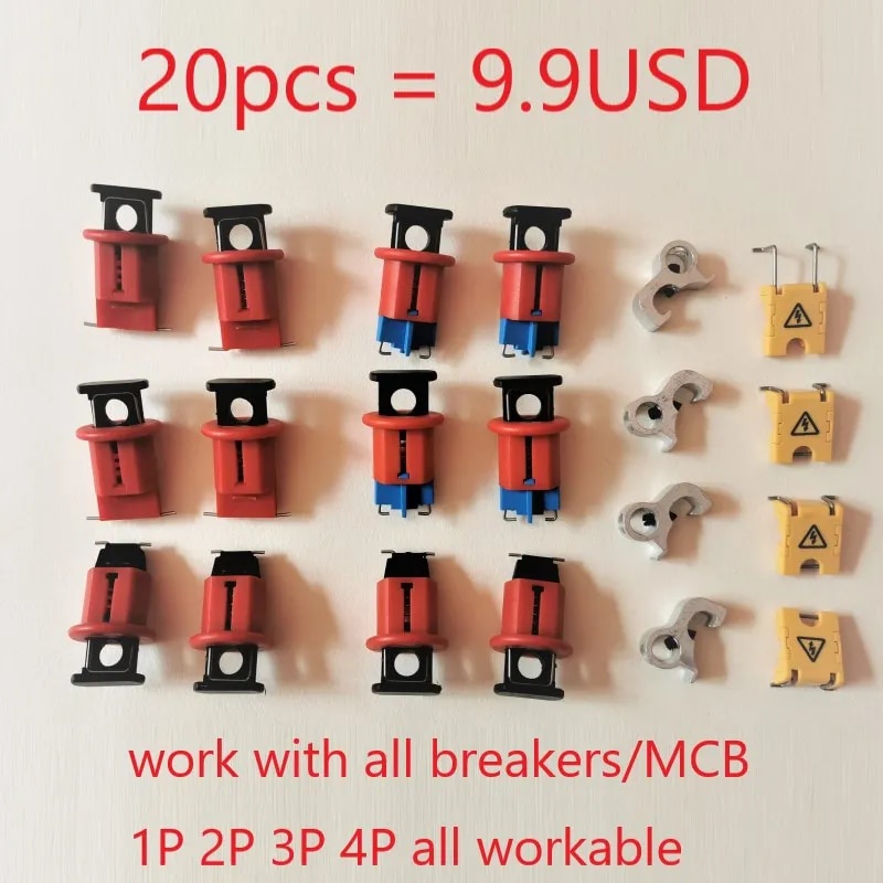 20pcs/lot POS PIS POW ABB MCB lockout push button lockdog, MCB lock ...