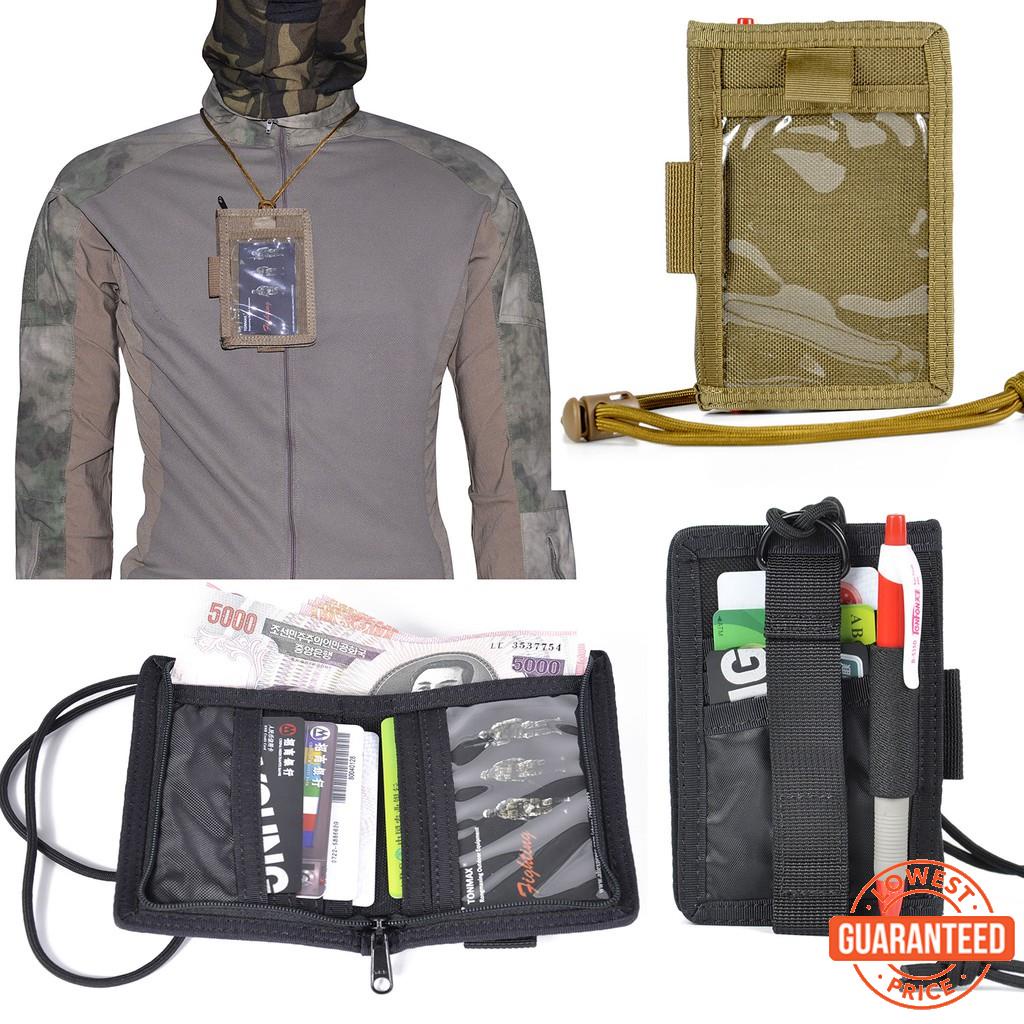 SP2 Tactical ID Card Holder YKK Zipper Nylon mens wallet Adjustable ...