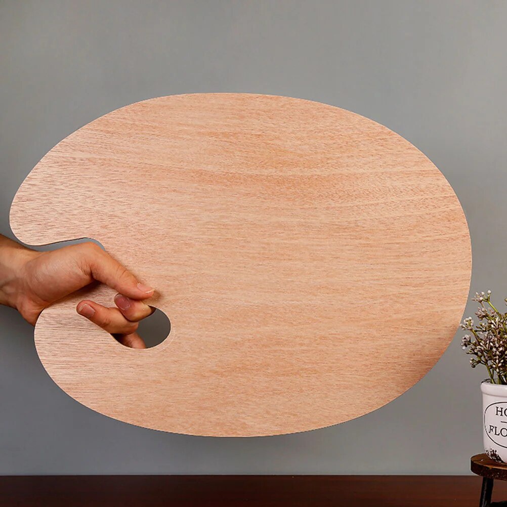 ☹20x30cm Art Painting Color Palette Mixer Wooden Oval Oil Painting ...