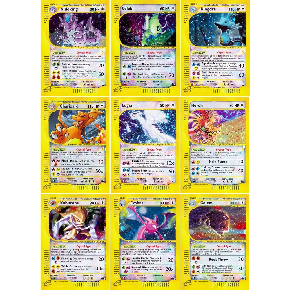 Diy PTCG English Version Charizard Lugia Ho-Oh Star Flash Cards Pokemon ...