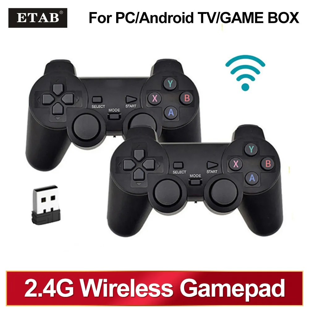 2 Pcs 2 4ghz Wireless Gamepad No Delay Game Controller Usb Joystick For Pc Android Tv Box Game