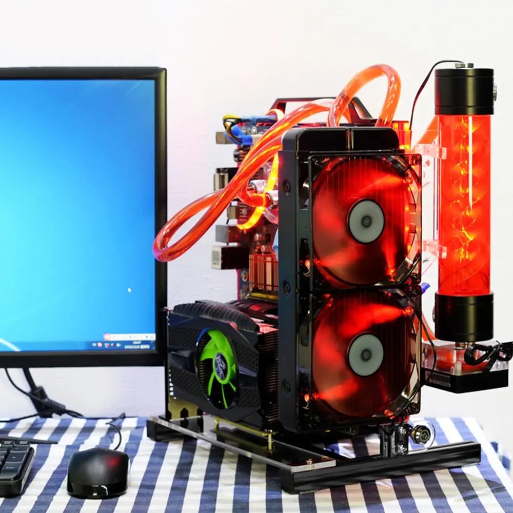 ☏DIY Open PC Case for ATX/M-ATX/ ITX Chassis Vertical Overclocking Open ...