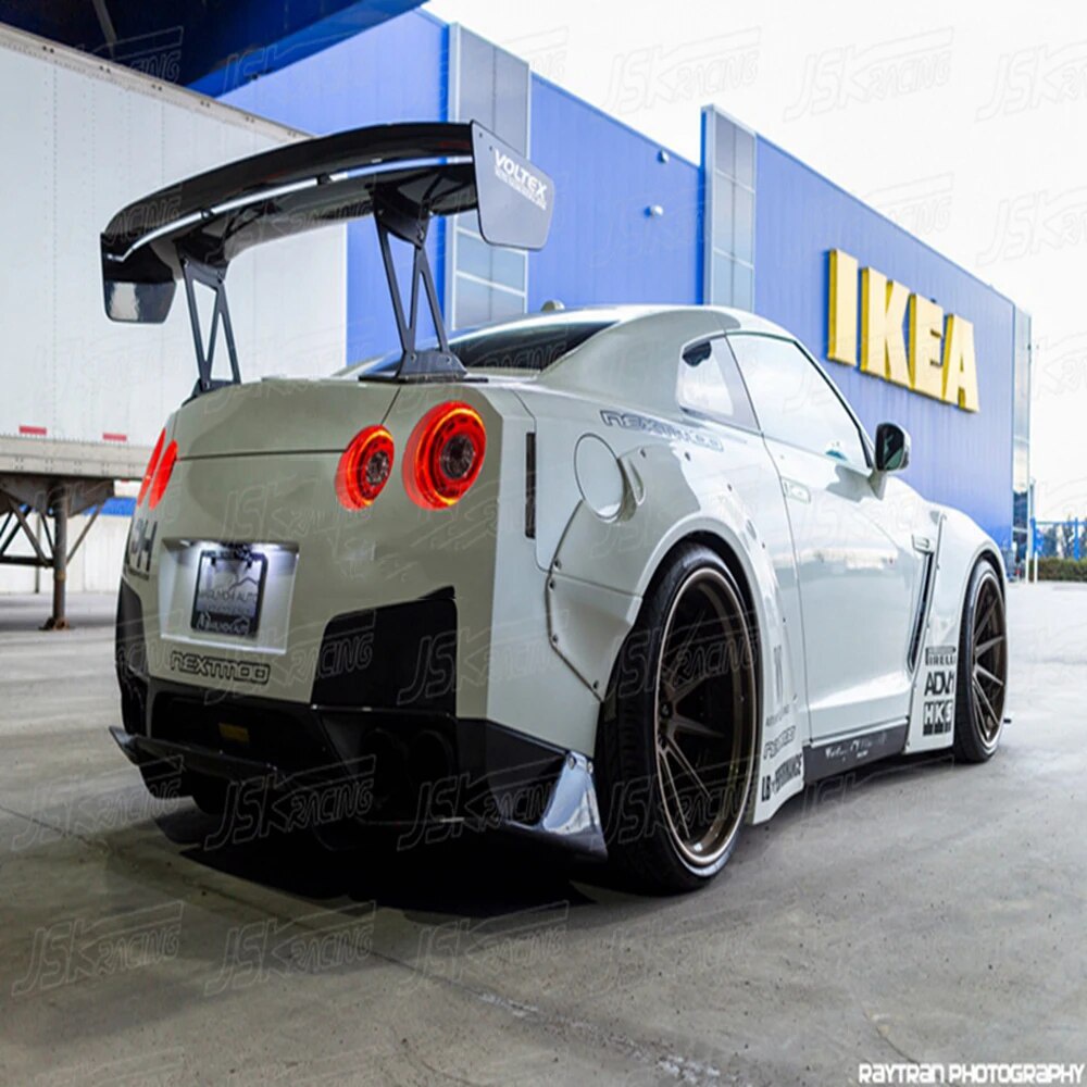 ♦V STYLE Carbon Fiber Rear Trunk Boot Wing Spoiler Cover For Nissan GTR ...