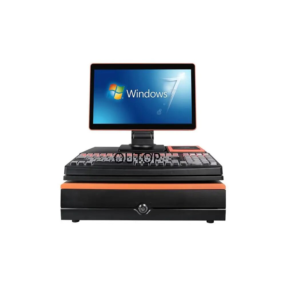 POS System Machine 15.6\" LCD Monitor Cash Register with 58mm Receipt ...