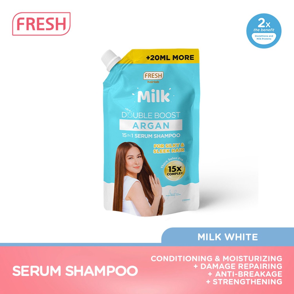 Fresh Hairlab Milk Double Boost Argan 15 in 1 Serum Shampoo 250mL ...