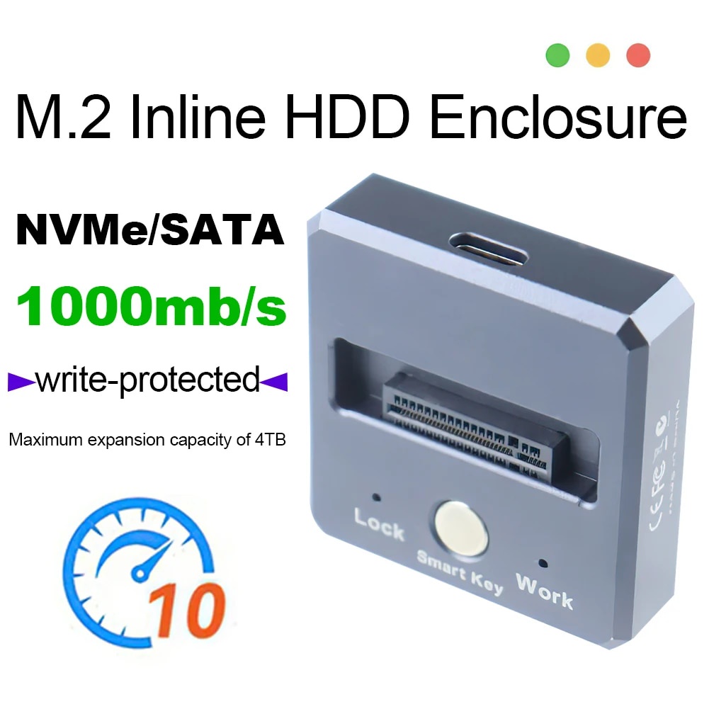 NVMe M2 SSD Docking Station M.2 SSD To USB Adapter Type-C M.2 NVME/SATA ...
