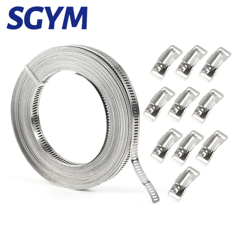 DIY Hose Clamp Kit 304 Stainless Steel Worm Gear Hose Clamps Large for ...