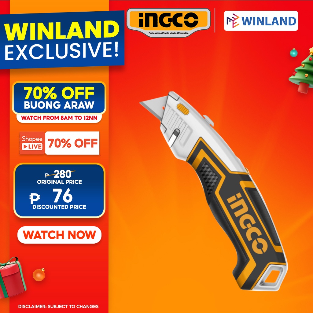 Ingco by Winland Utility ZINC Alloy Knife Cutter with 5pcs SK5 Blade ...