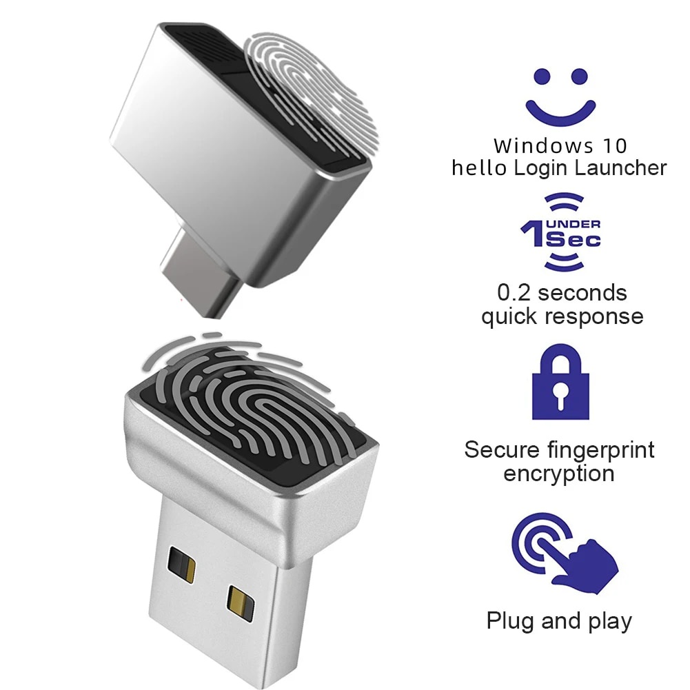 ⋛USB Fingerprint Reader Module Device for Windows 10 Hello Biometrics ...
