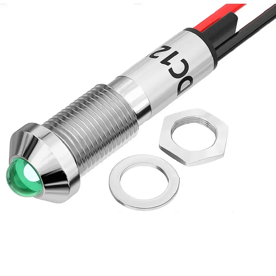 8MM Indicator Light 12 Volt Indicator Light Led Green Color Small ...