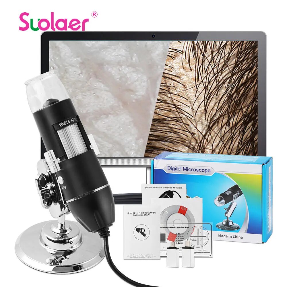 1600X Dermatoscope Skin Analyzer Machine USB Scalp Diagnostic Machine ...
