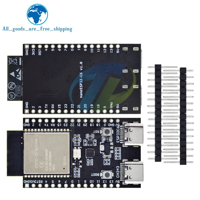 ESP32 / ESP32-C6 WiFi+Bluetooth Internet Of Things Dual Type-C ...