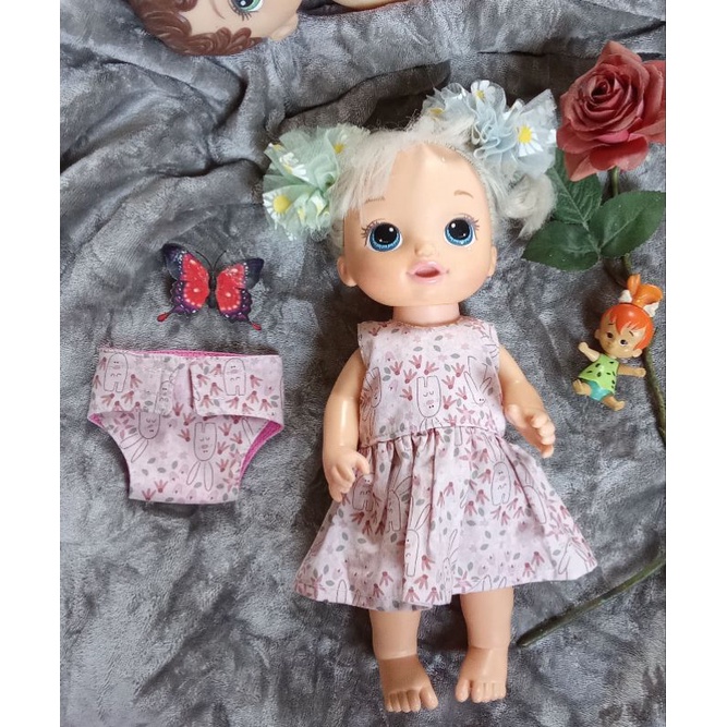 Baby Alive Clothes/Baby Alive Sunday Dress W/Diaper Set for 12 Inches ...