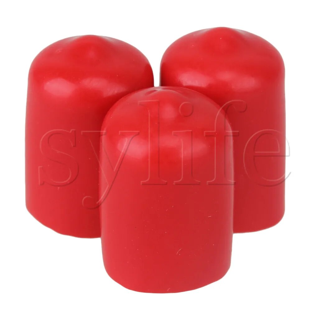 10 x Red Vinyl Round Rubber Finisher Pipe Stop Screw Thread Protector ...