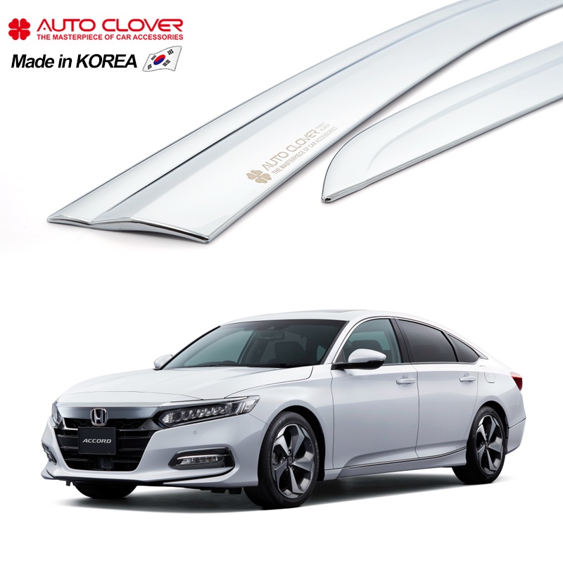 AUTOCLOVER For Honda Accord Chrome Window Visor Sun Door Visors Side ...