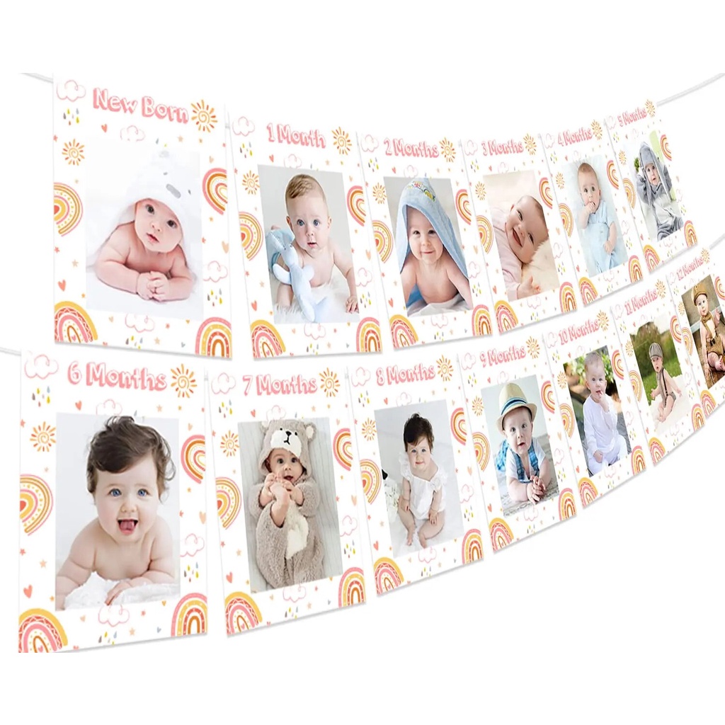 JOYMEMO Boho Rainbow 1st Birthday Party Decorations Photo Banner ...